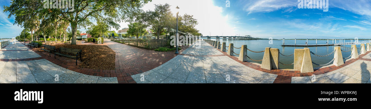 360 degree panorama of waterfront in Beaufort, South Carolina Stock ...