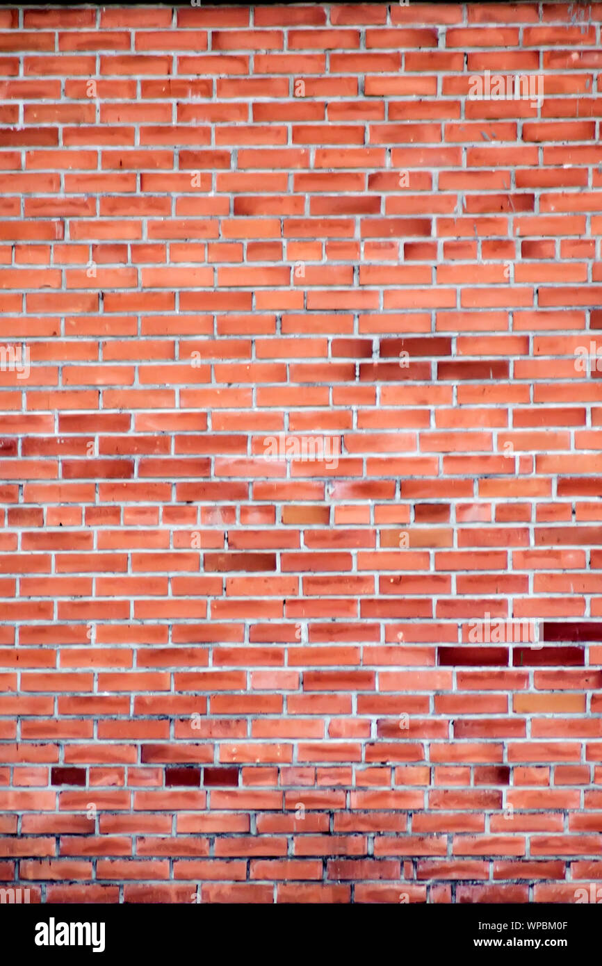 Red bricks wall background. Close-up building blocks background Stock ...