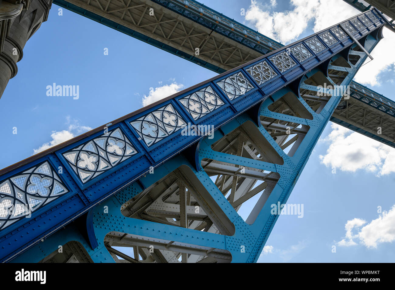Tower Bridge in central London opening to allow ships to pass ...