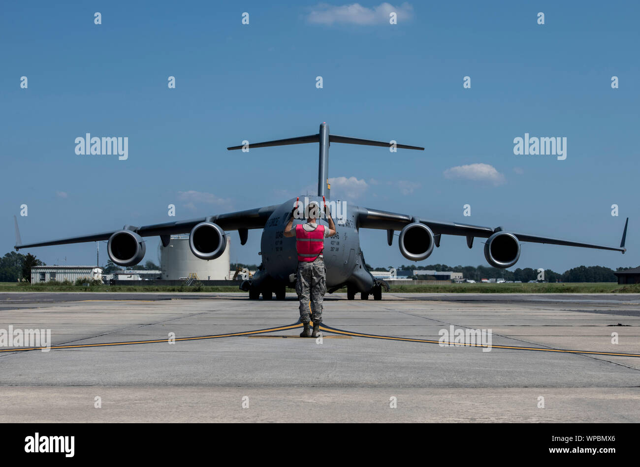 A crew chief assigned to the 437th Aircraft Maintenance Squadron ...