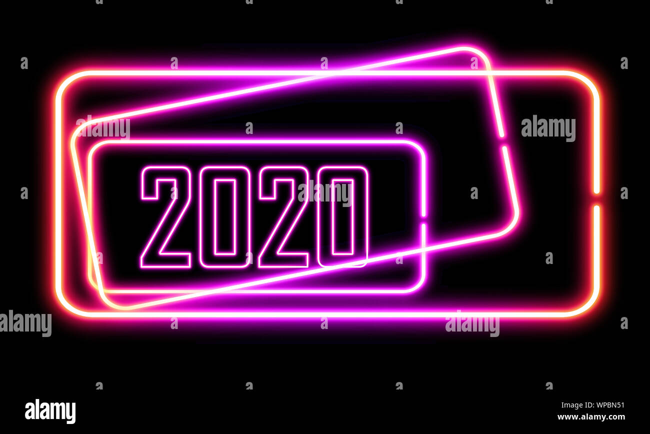 abstract background with 2020 like neon colour light for advertising ...