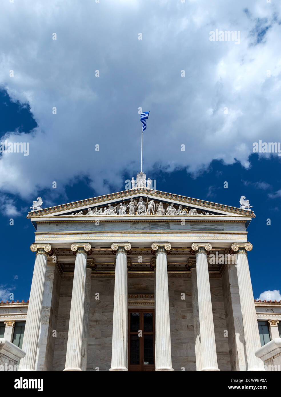 Academy of Athens, a neoclassical landmark of the Greek capital, built ...