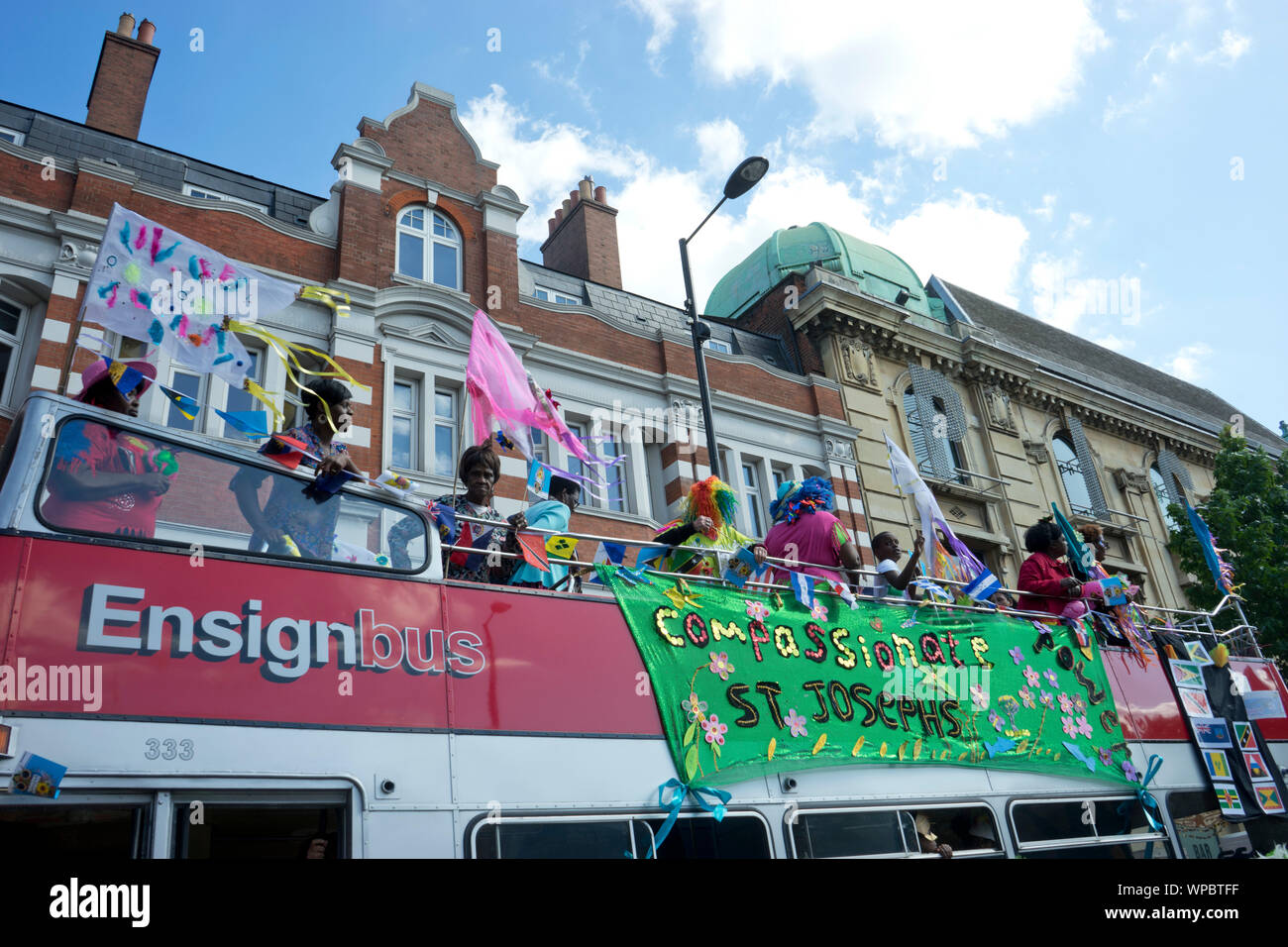 Dancers and musicians on parade enjoying Hackney Carnival in the ...