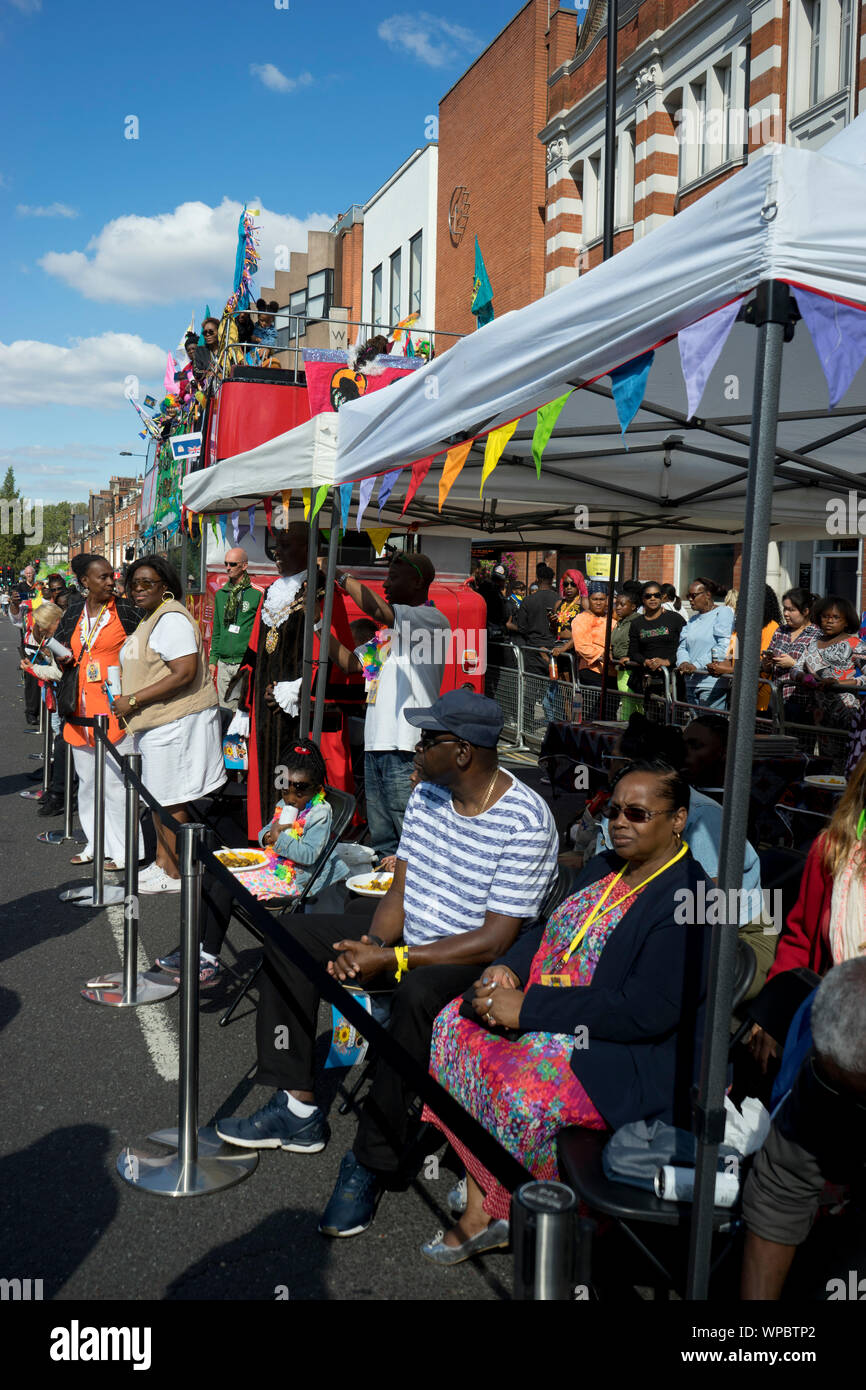 Dancers and musicians on parade enjoying Hackney Carnival in the ...