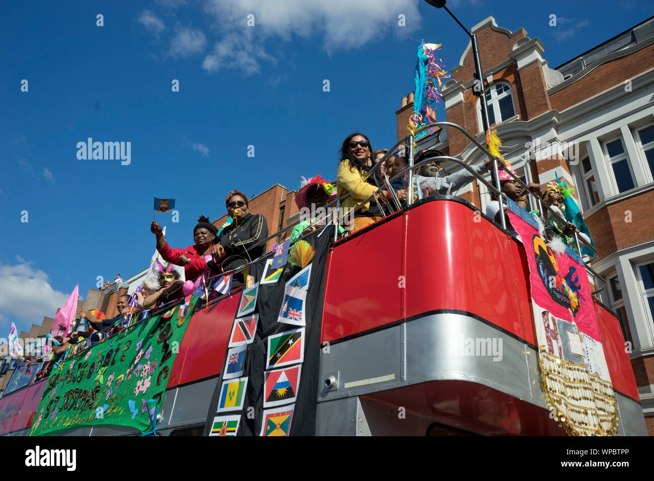 Dancers and musicians on parade enjoying Hackney Carnival in the ...