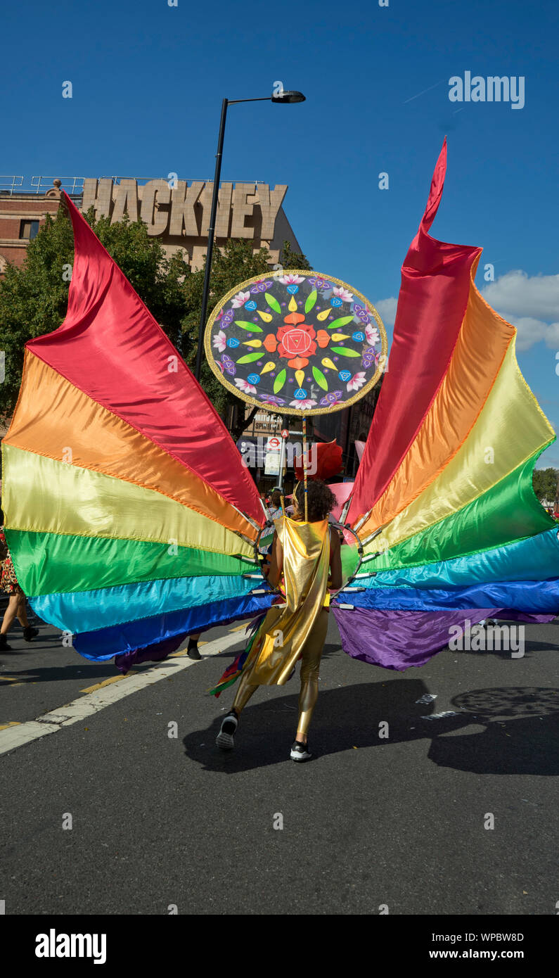 Dancers and musicians on parade enjoying Hackney Carnival in the ...