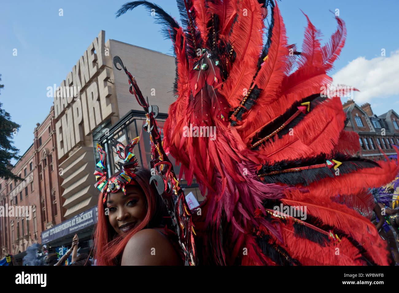 Dancers and musicians on parade enjoying Hackney Carnival in the ...