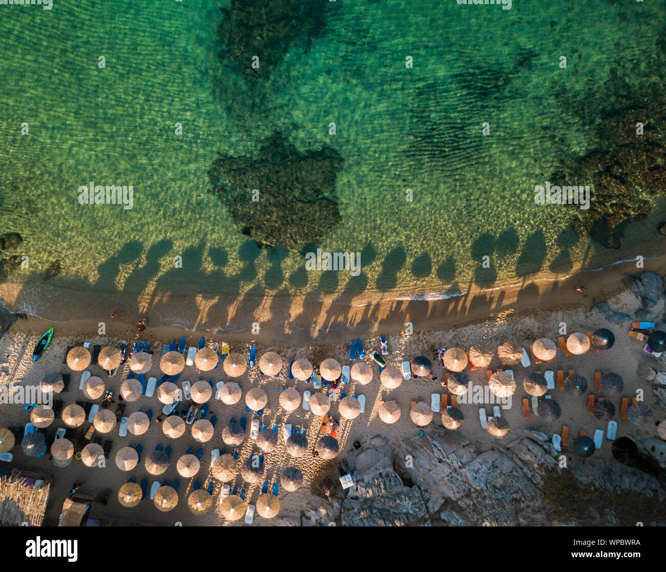 Tigania beach in Greece aerial photo Stock Photo - Alamy