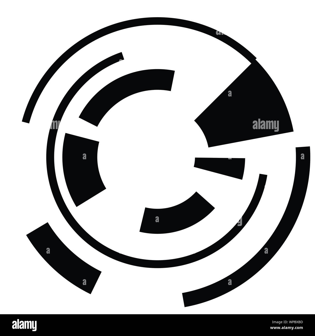 Geometric circle. Sci-fi, high-tech UI circular element Stock Vector ...