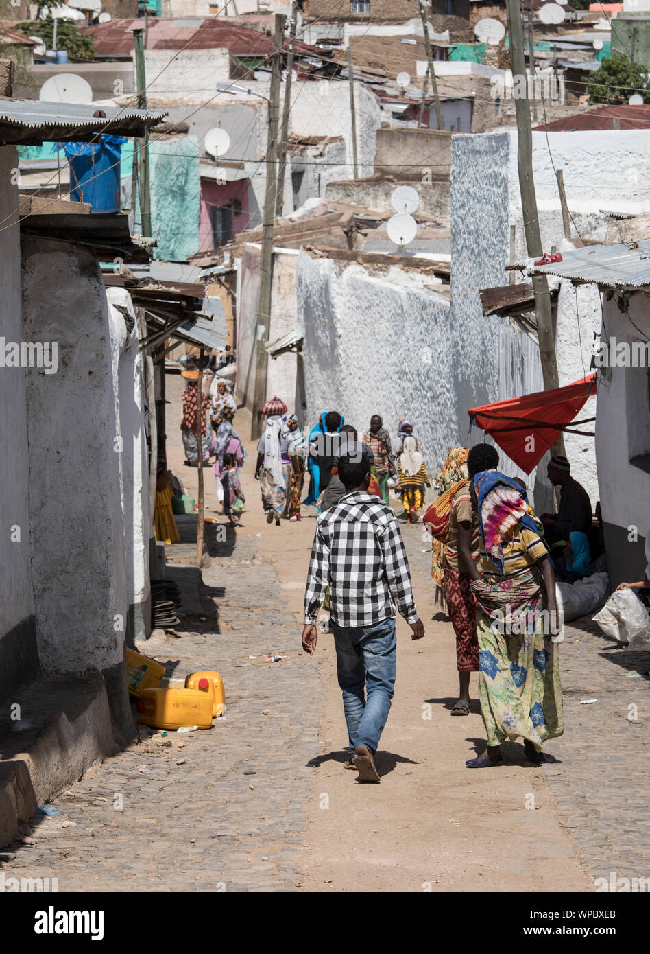 Street scene in Harar, Ethiopia, a Unesco world heritage site Stock ...