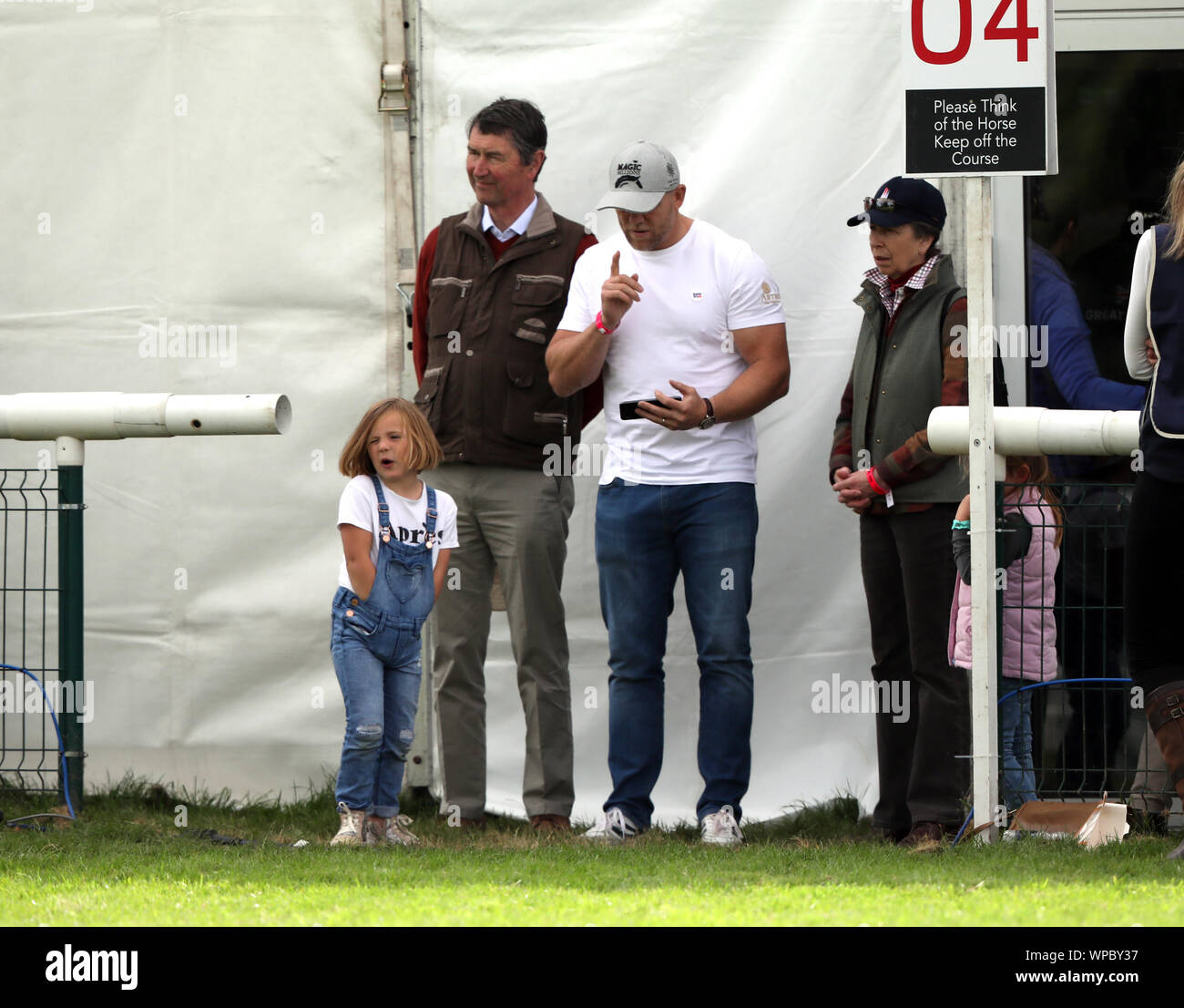Mike and Mia Tindall, with Princess Anne (Princess Royal), and Sir Tim ...