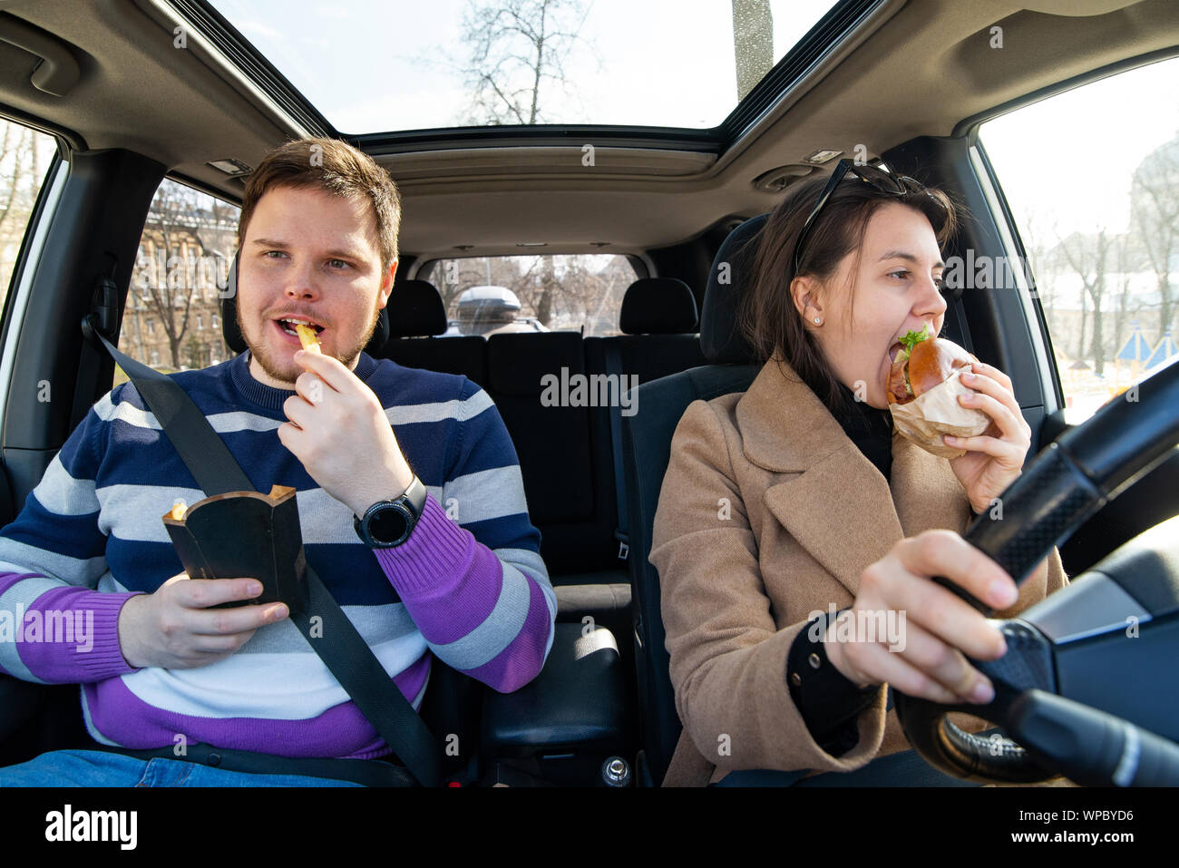 Fat couple eating hi-res stock photography and images - Alamy