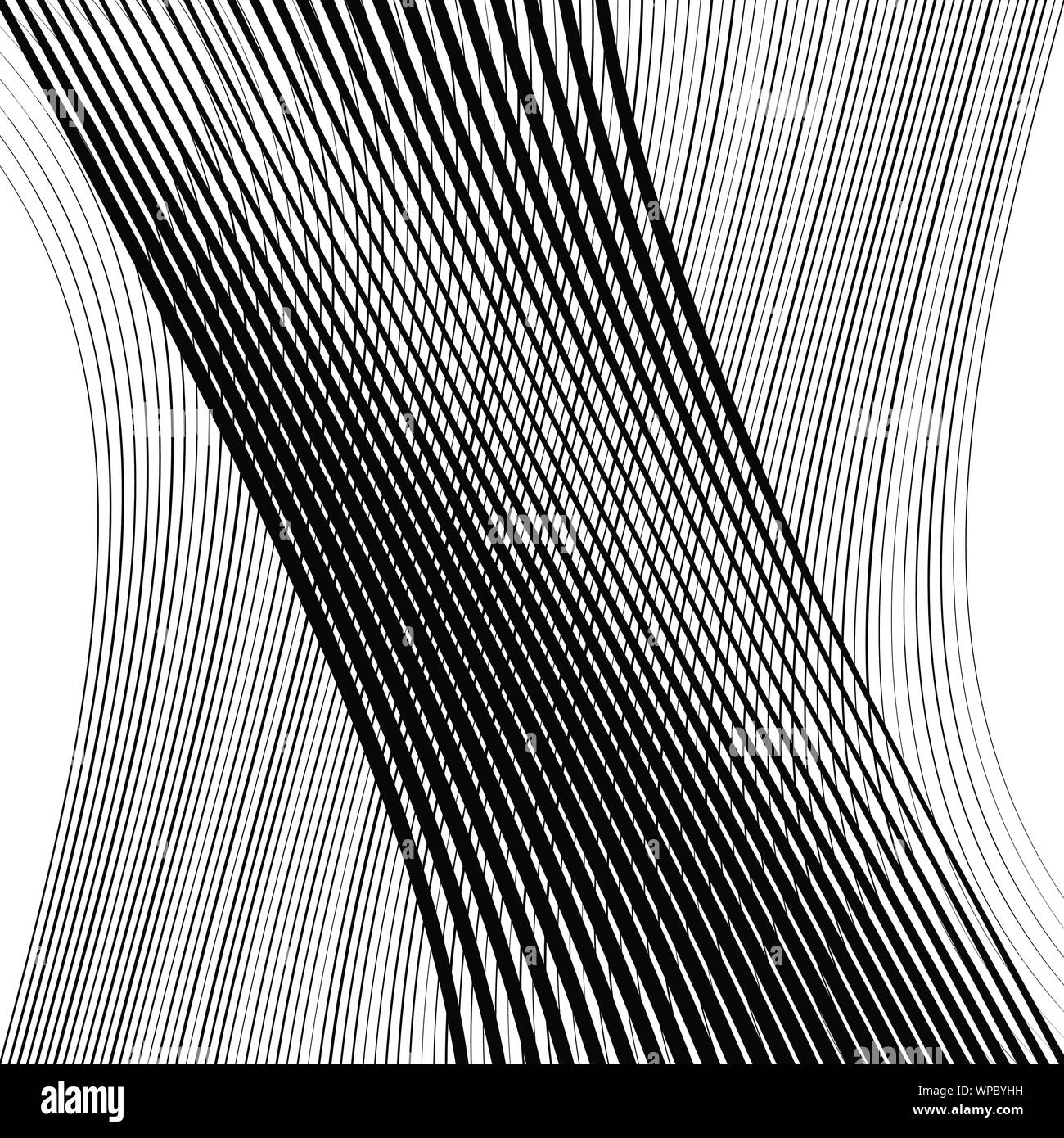 Waving, wavy lines pattern. Billowy, undulating tangle lines grid,mesh ...