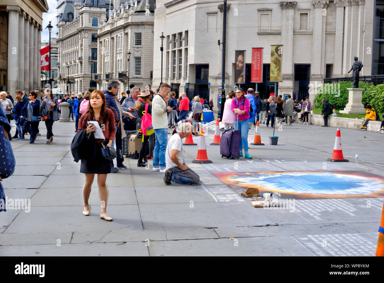 Trafalgar Square, London, United Kingdom - September 7, 2019: Street ...