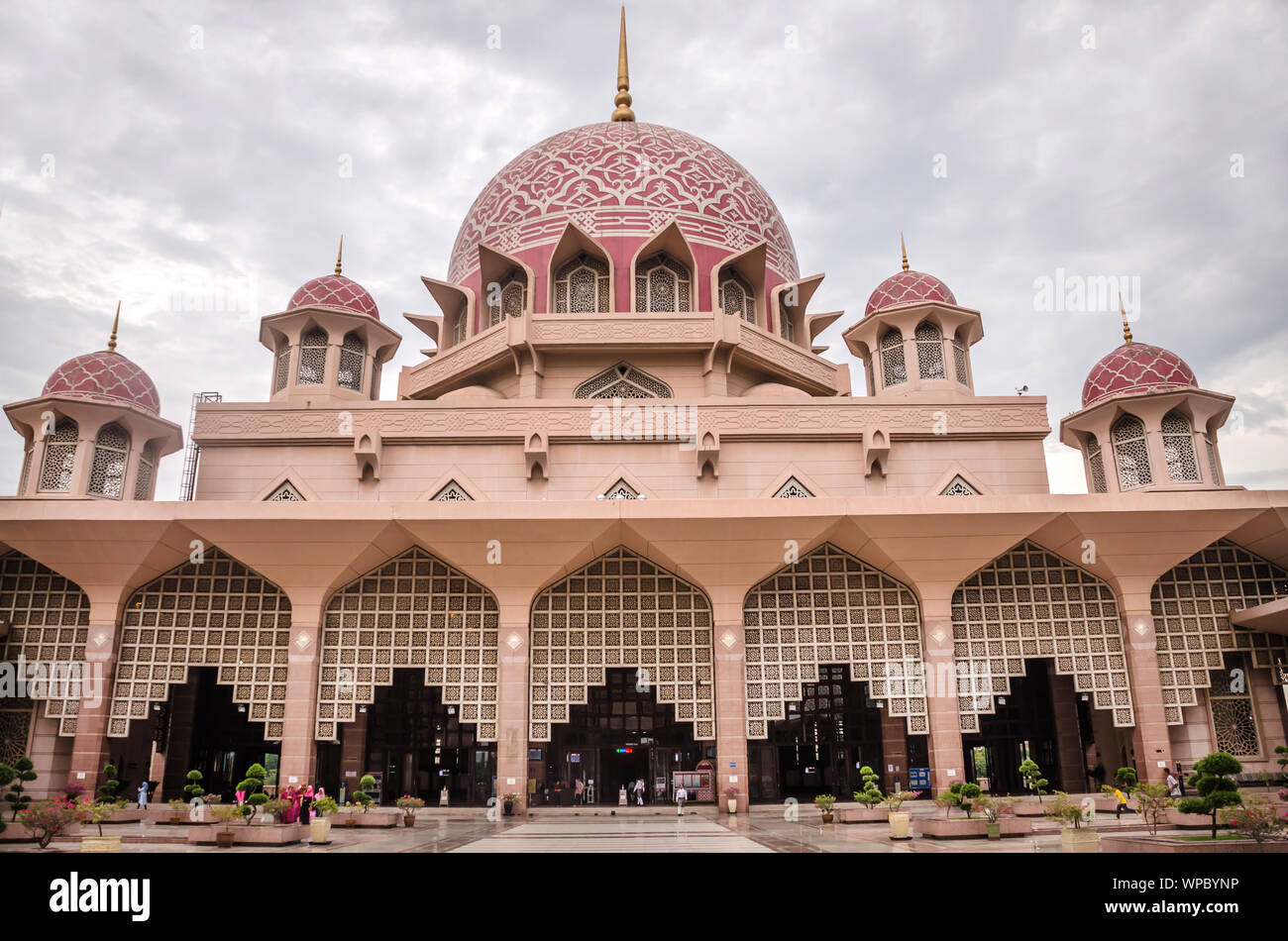Interior of The Masjid Putra or Putra Mosque at Putrajaya constructed ...
