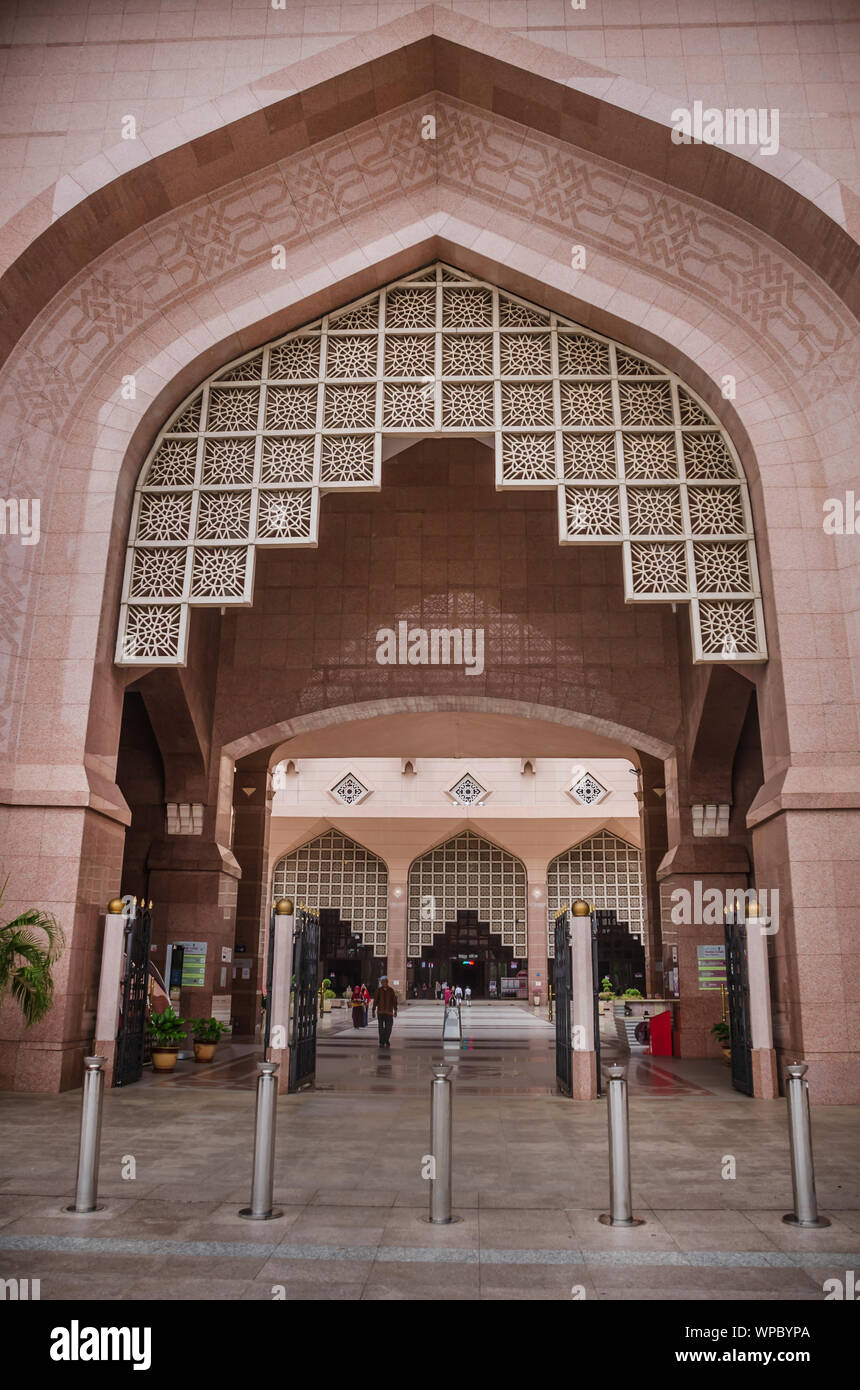 Interior of The Masjid Putra or Putra Mosque at Putrajaya constructed ...
