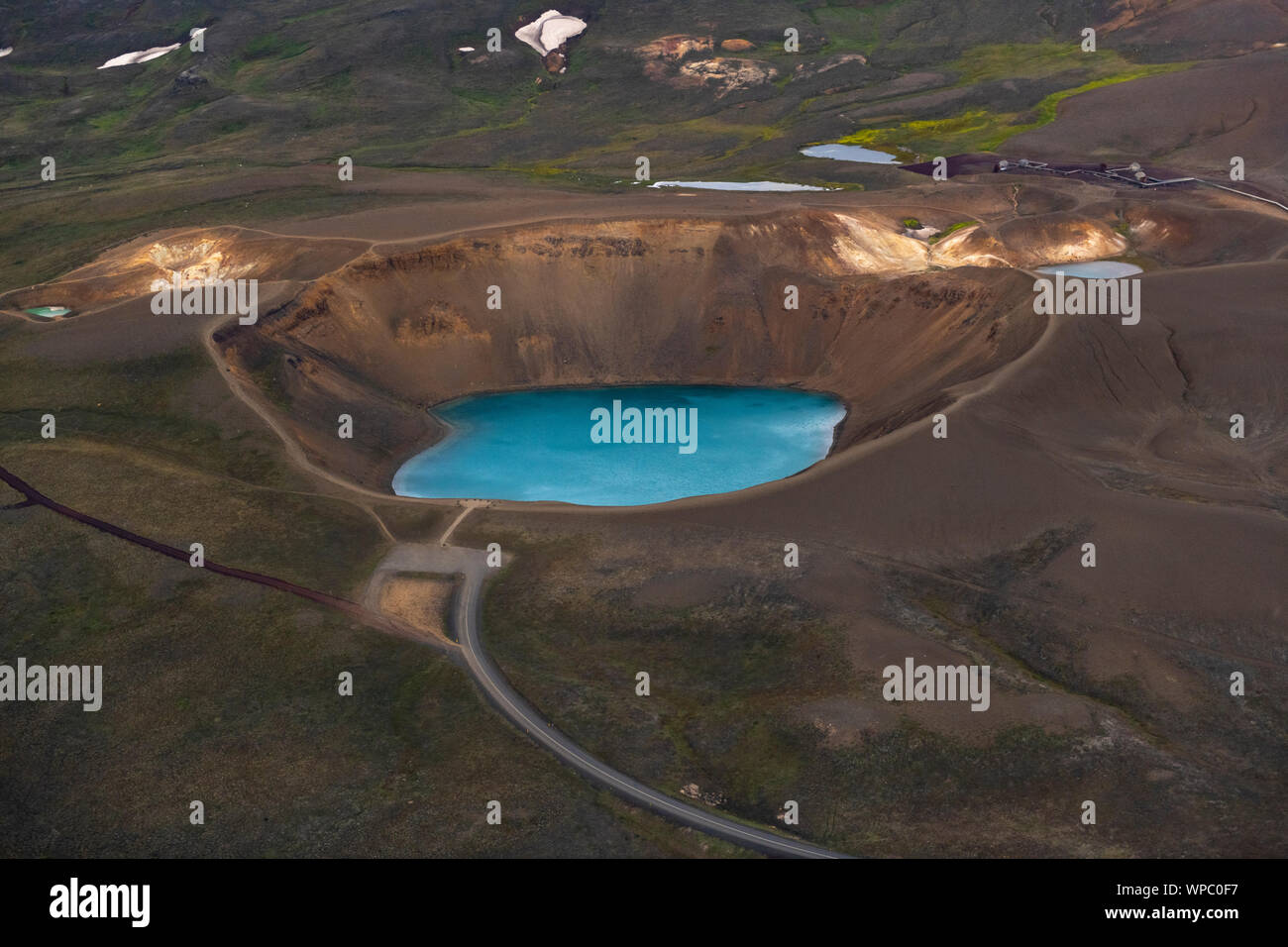 Volcanic landscape of the krafla caldera near lake myvatn hi-res stock ...