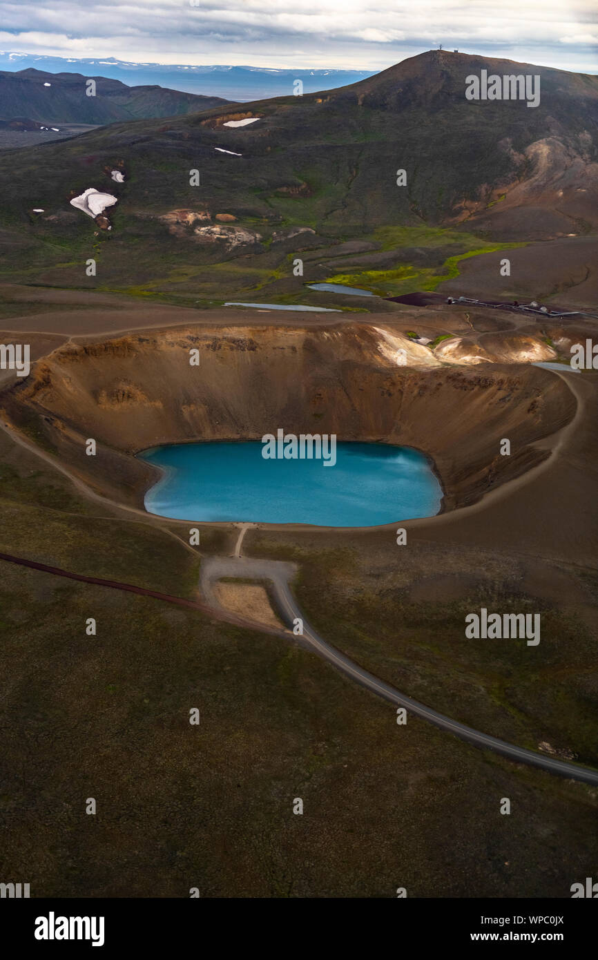 Volcanic landscape of the krafla caldera near lake myvatn hi-res stock ...
