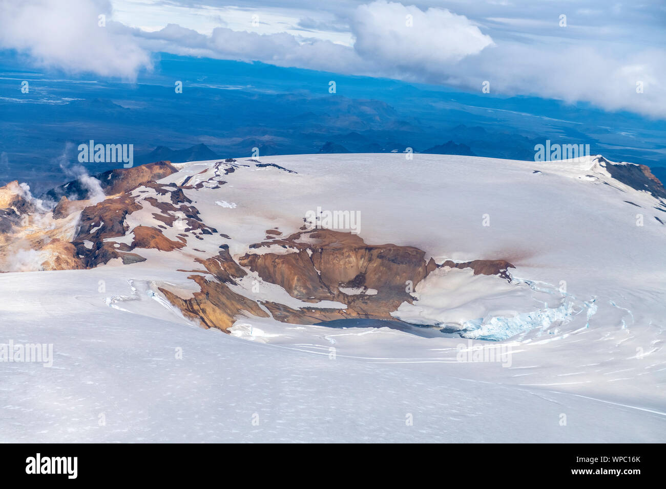 Kverkfjöll icy glacial planes on volcano from above Stock Photo - Alamy