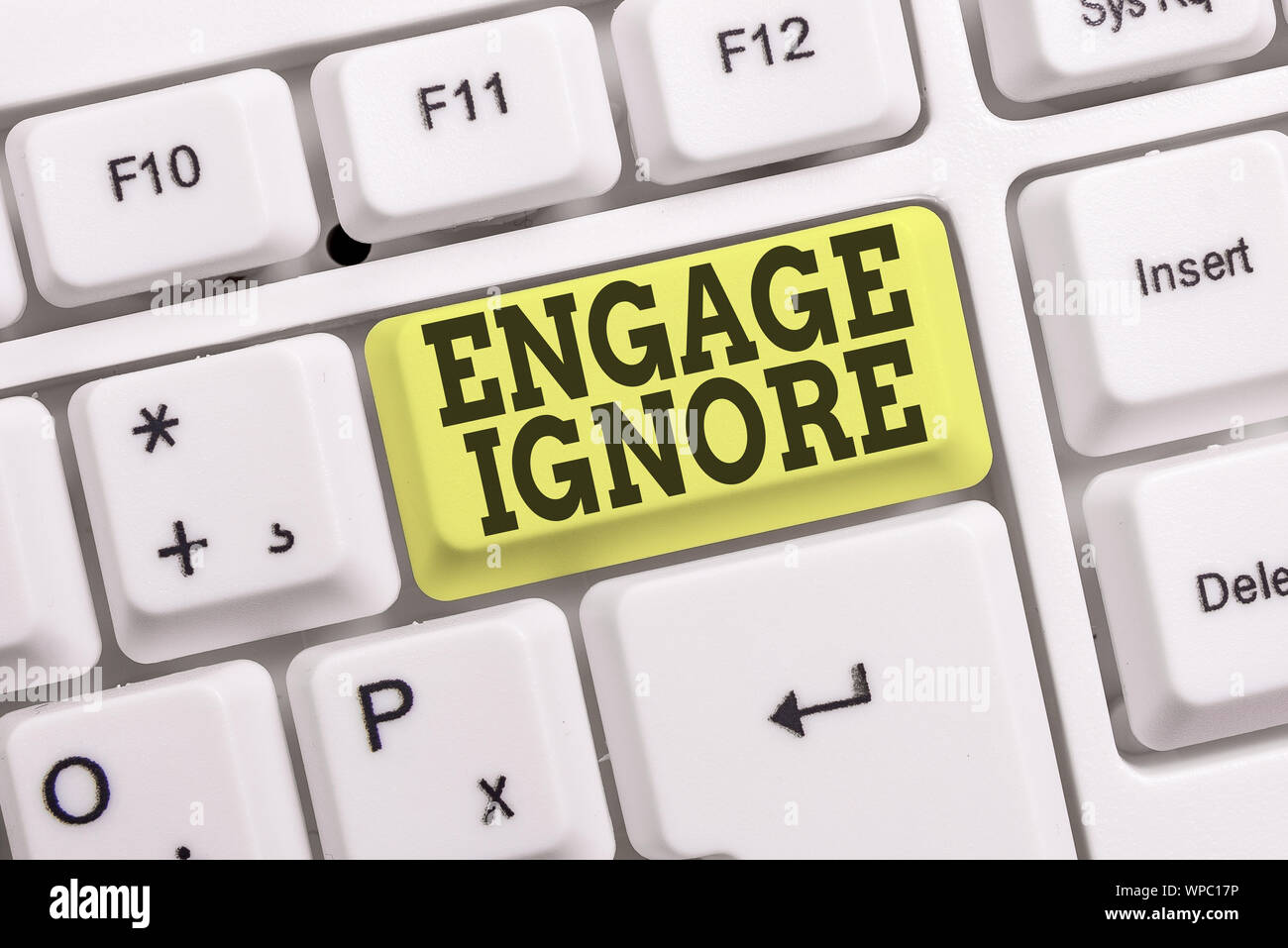 Conceptual hand writing showing Engage Ignore. Concept meaning Silent ...