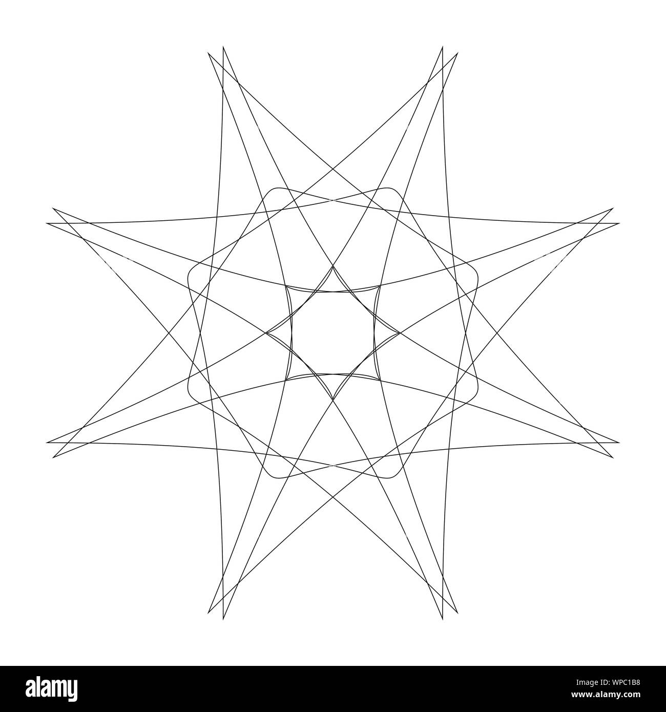 Circular geometric design element(s) with editable lines (outline is ...