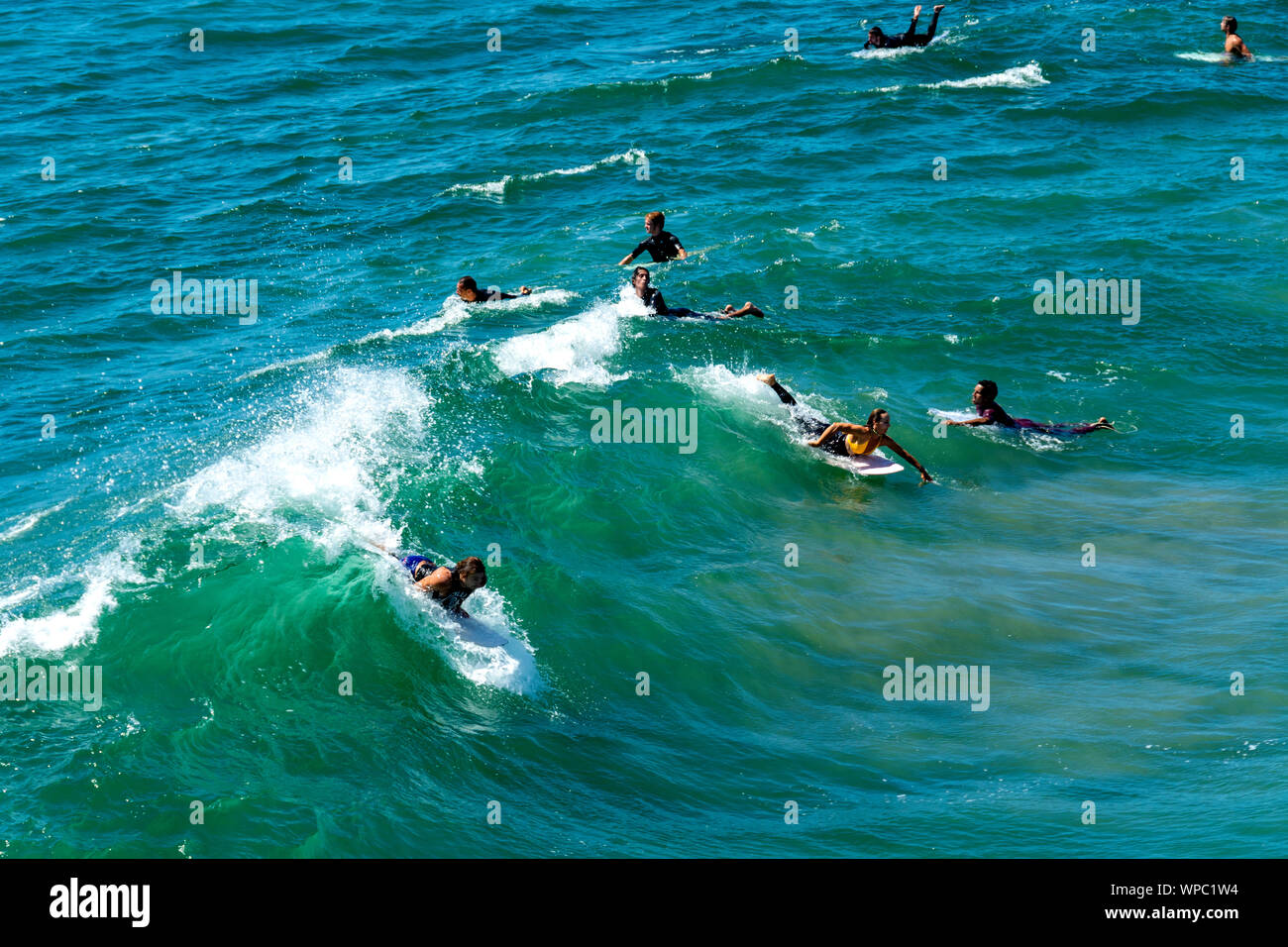 Wide shot surfers on west hi-res stock photography and images - Alamy