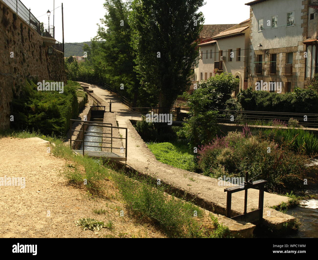 walk along the river Tagus river in Trillo, Spain, lots of water ...