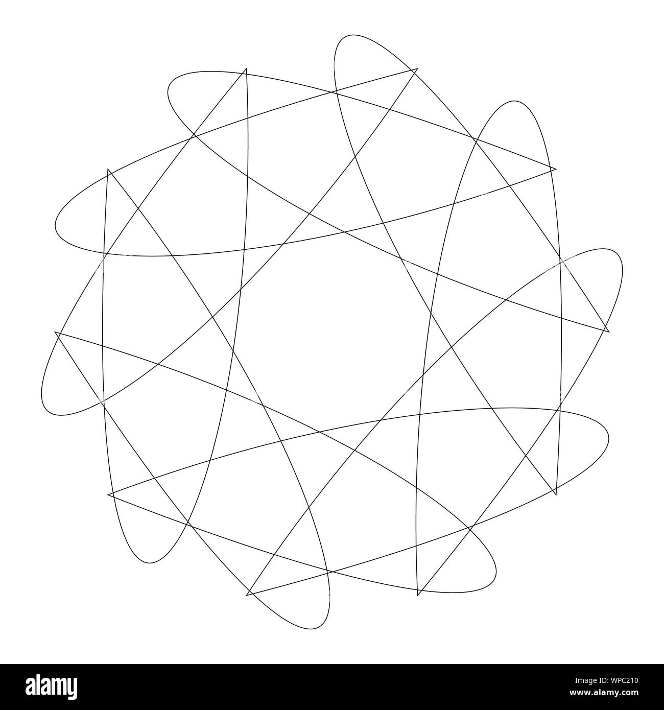 Circular geometric design element(s) with editable lines (outline is not expanded). Abstract ...