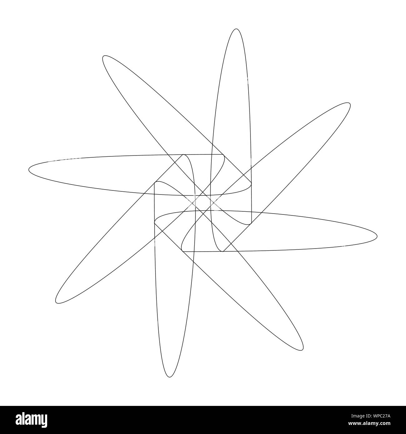 Circular geometric design element(s) with editable lines (outline is ...