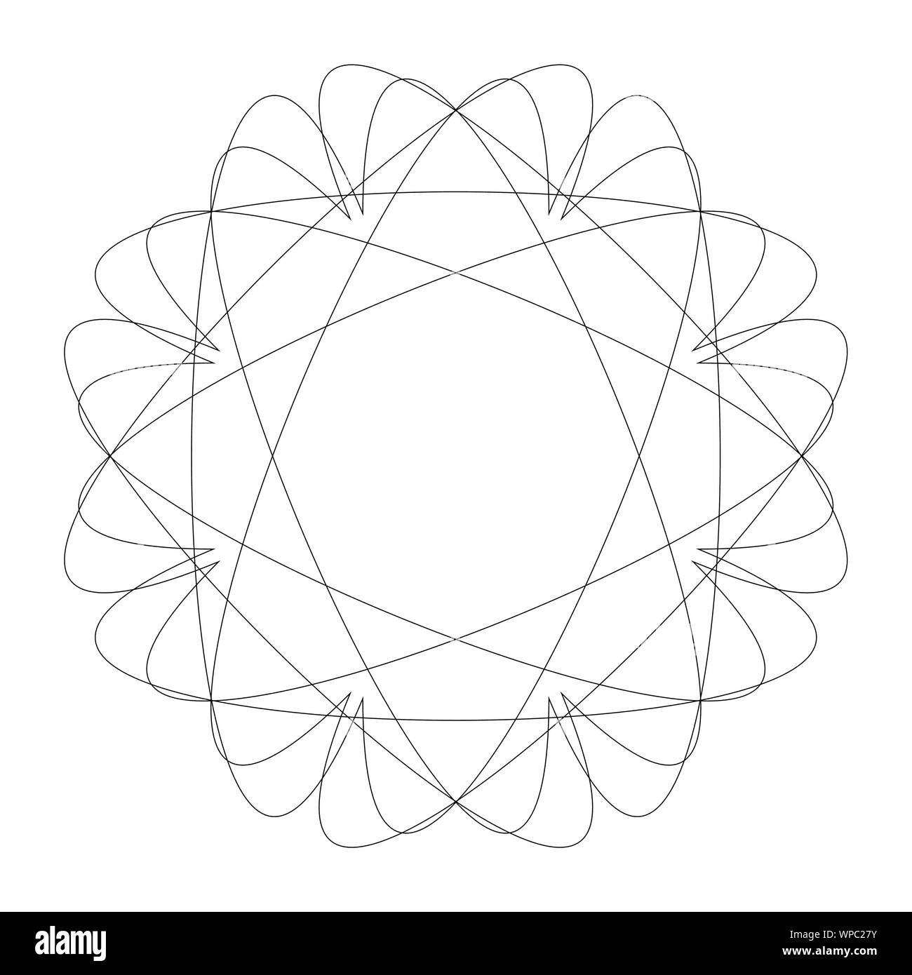 Circular geometric design element(s) with editable lines (outline is ...