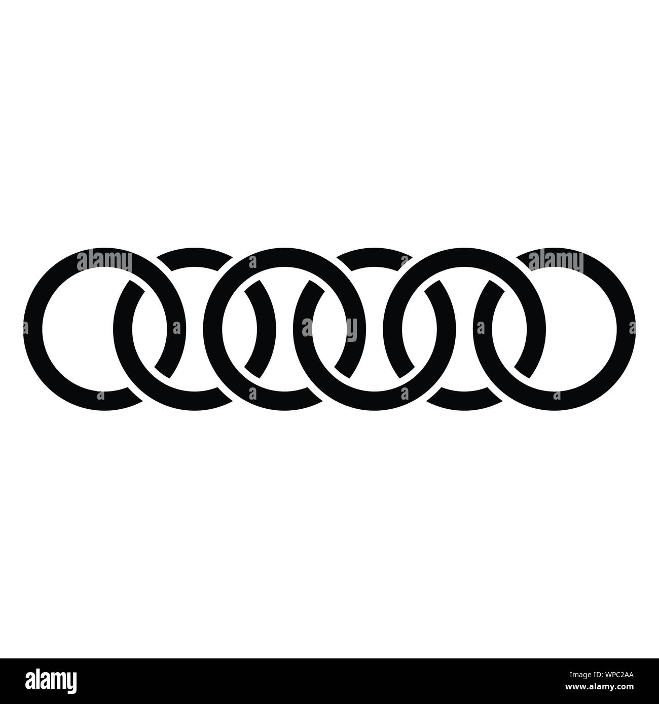 Abstract interlace, interweave geometric circle element. Intersecting, overlapping rings. Symbol ...