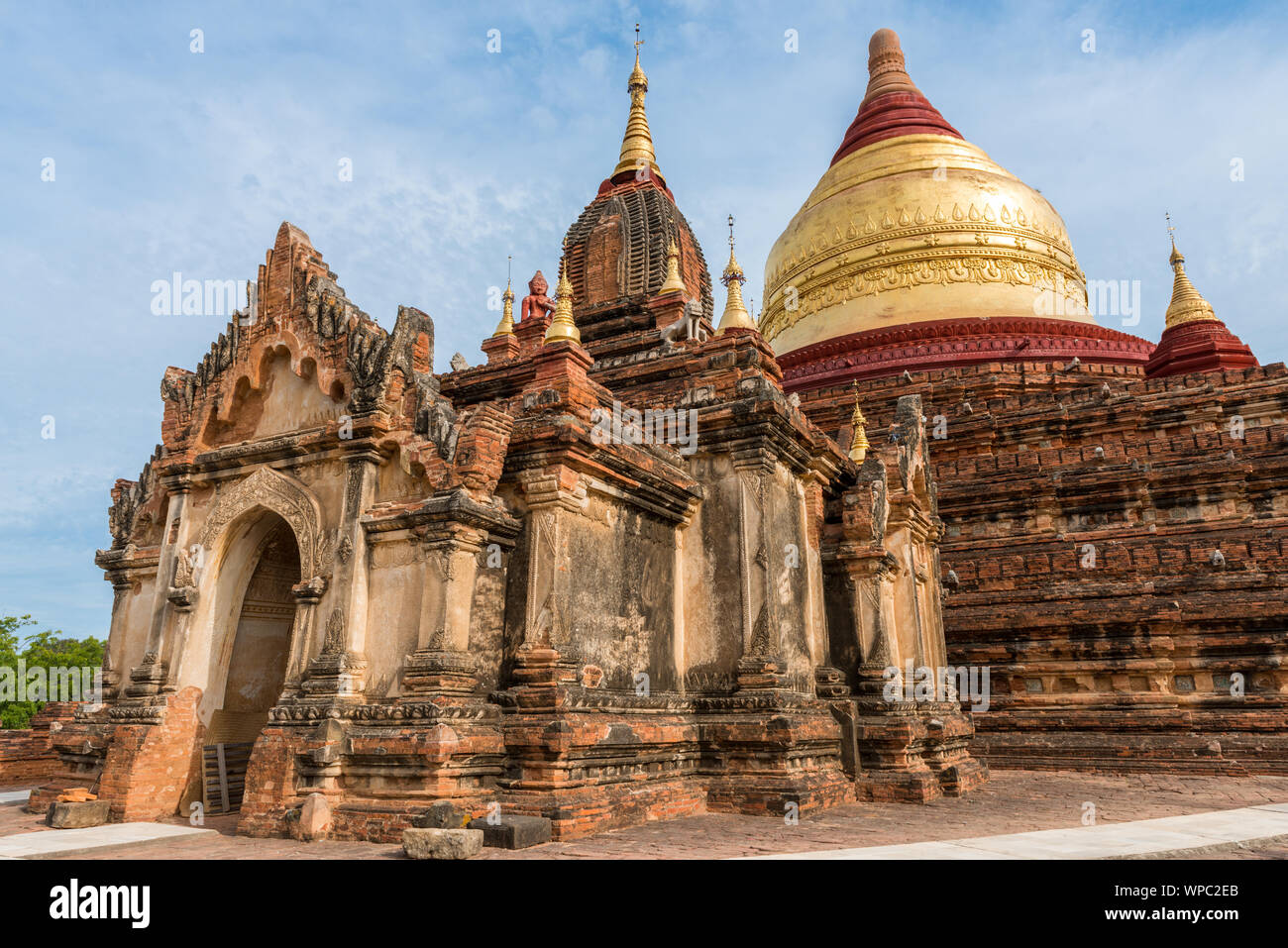 Wide angle picture of huge architecture Dhammayazika Pagoda, landmark ...