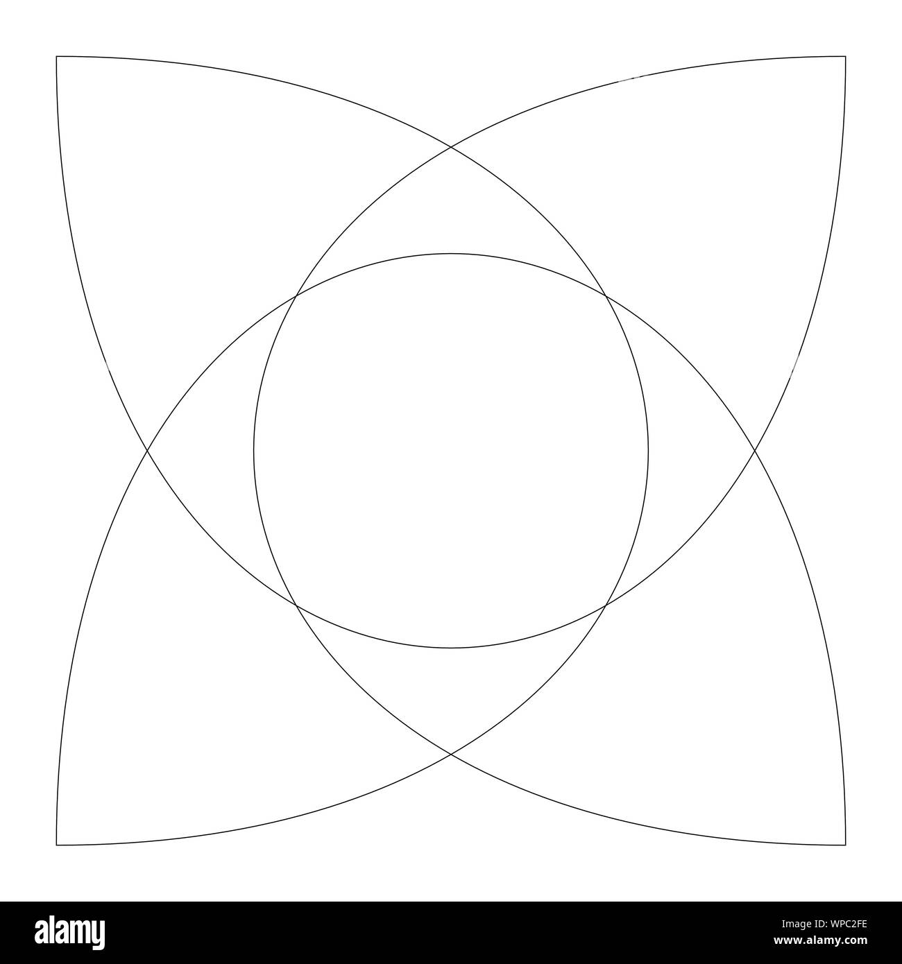 Circular geometric design element(s) with editable lines (outline is not expanded). Abstract ...