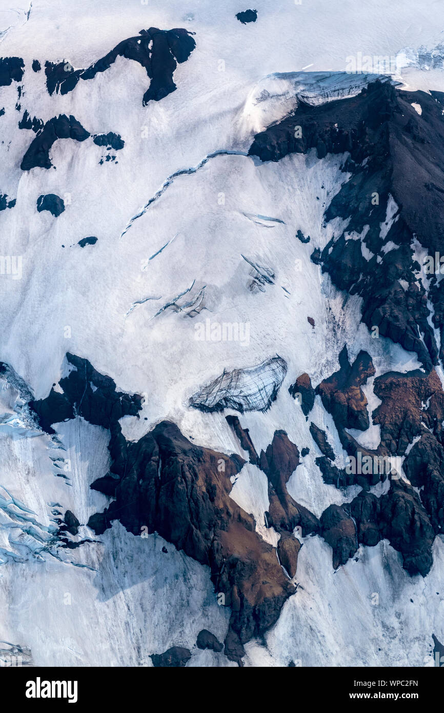 Kverkfjöll icy glacial planes on volcano from above Stock Photo - Alamy