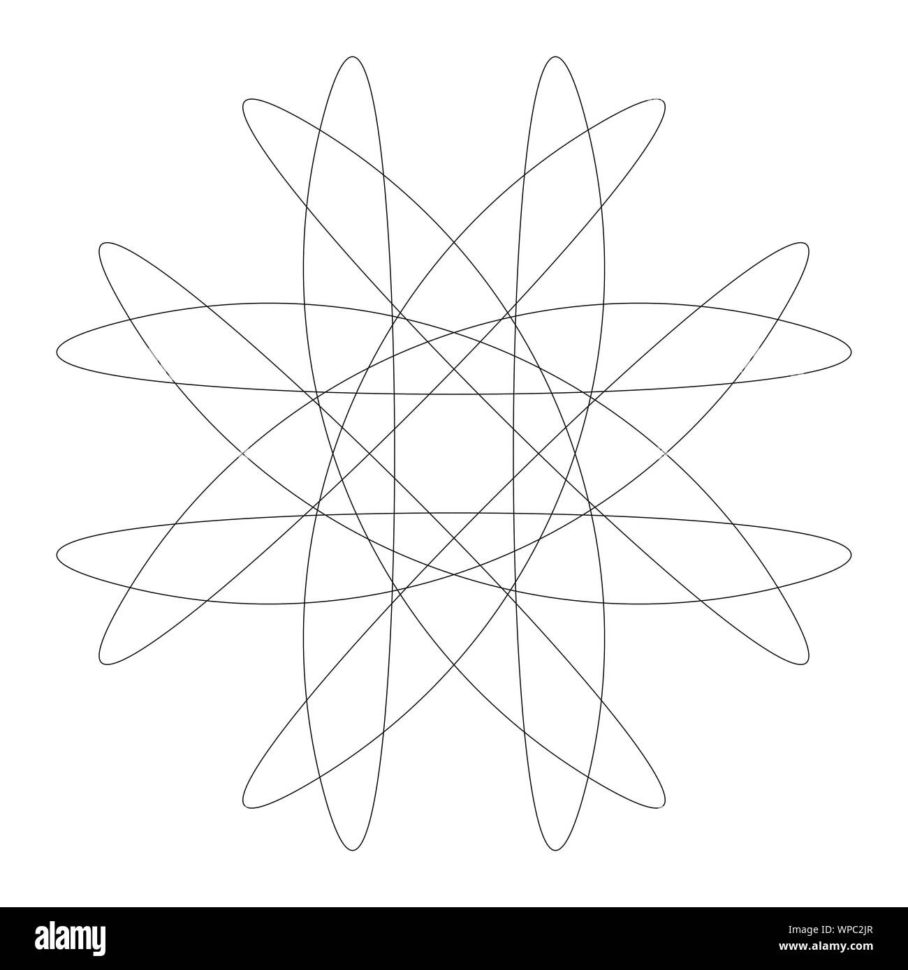 Circular geometric design element(s) with editable lines (outline is ...