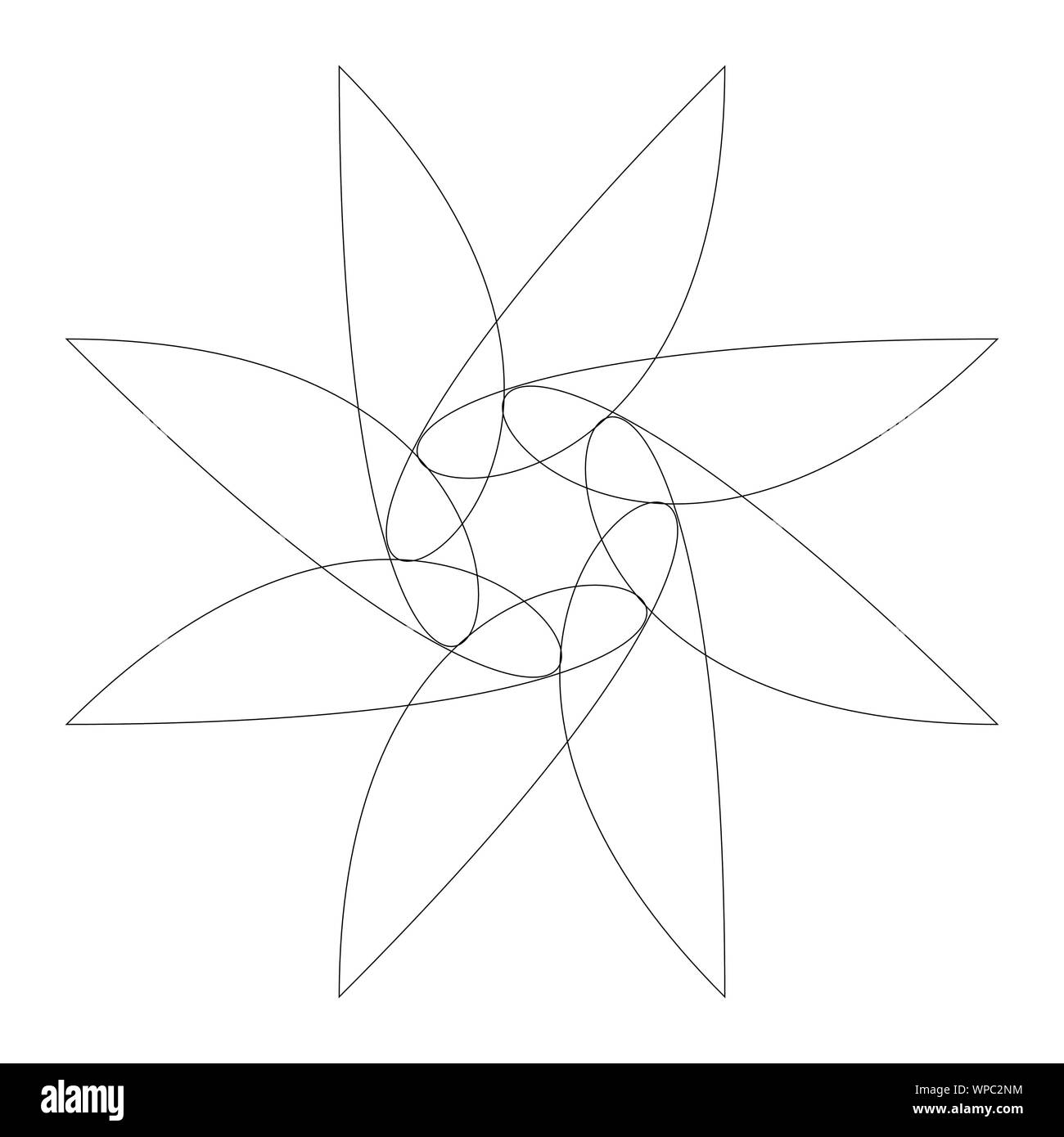 Circular geometric design element(s) with editable lines (outline is not expanded). Abstract ...