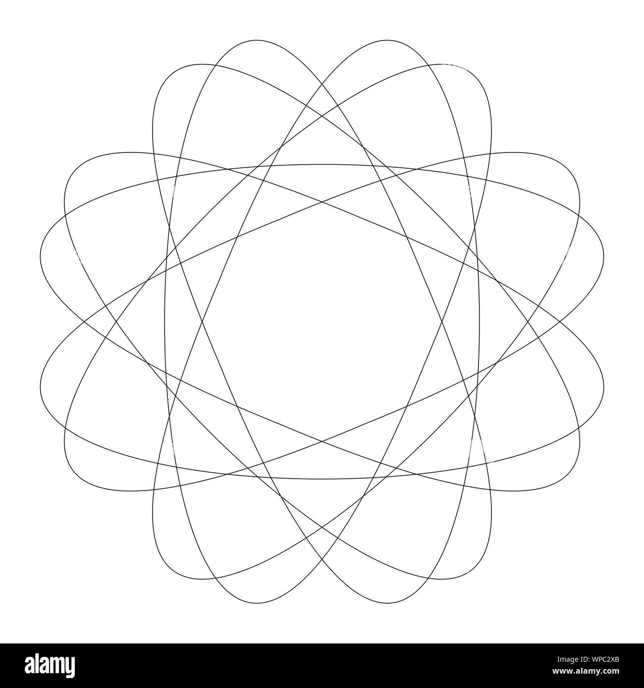 Circular geometric design element(s) with editable lines (outline is ...