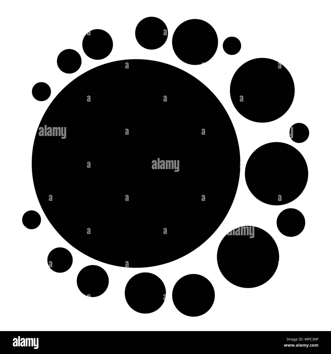 Random circles, dots. Pointillist polka-dots. Scattered circles design ...
