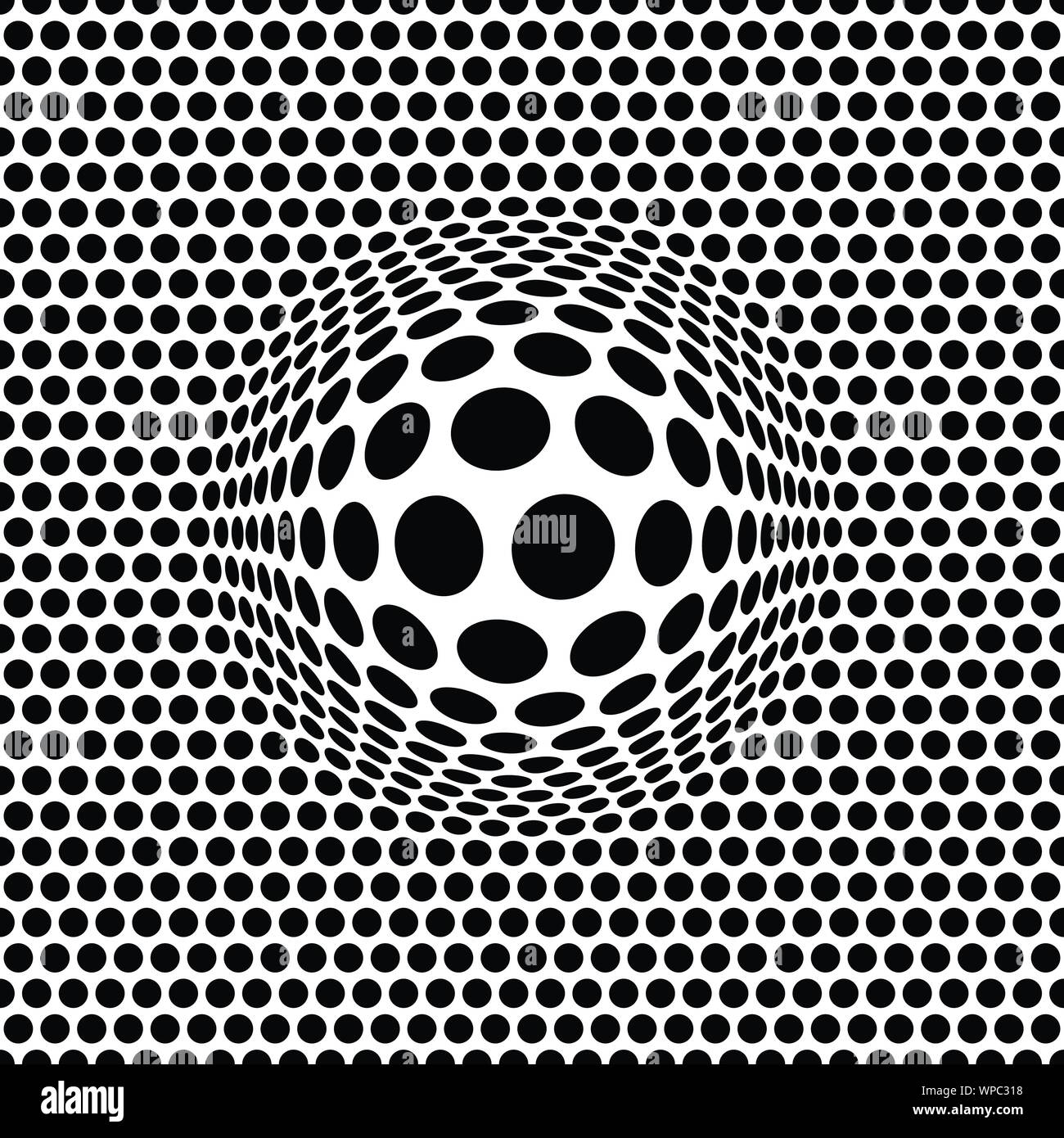 3D circular burst. Convex globe, sphere, orb distort. Inflate design ...