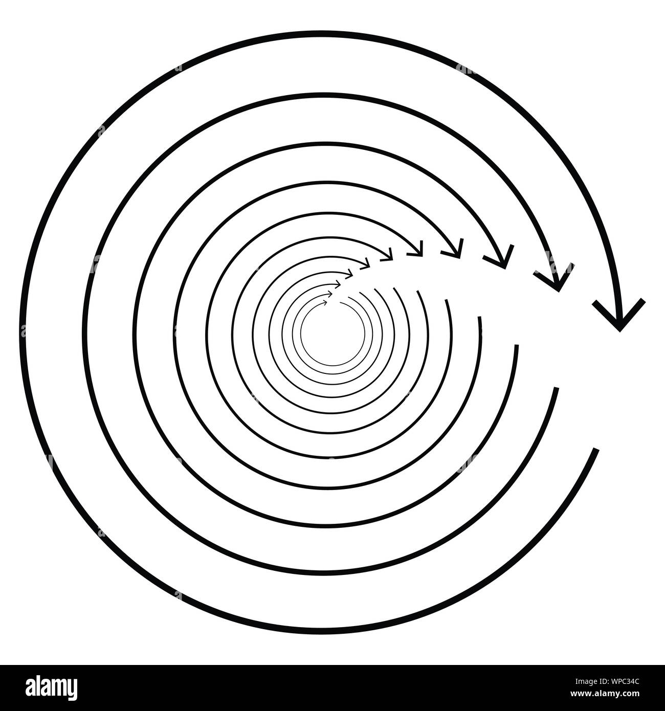 Circular, circle arrow right. Radial arrow icon, symbol. Clockwise ...