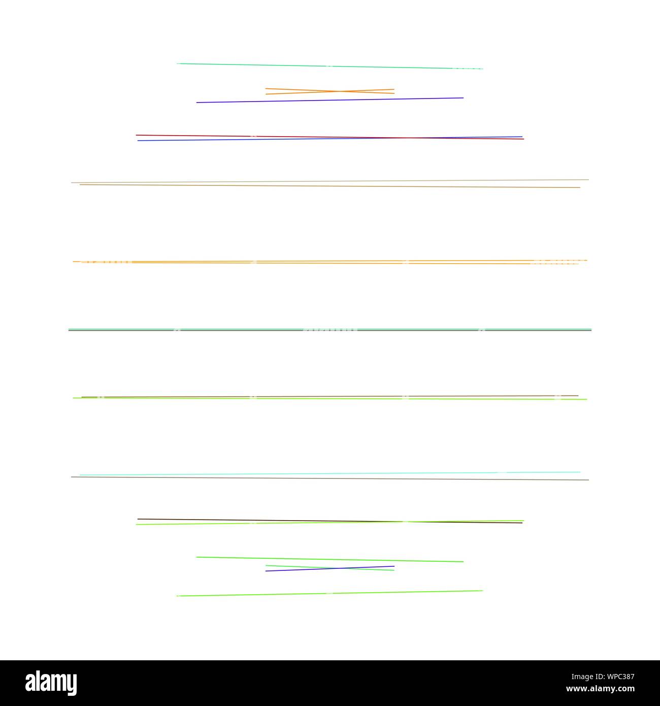 Random dynamic lines circle. Parallel, straight, scatter lines, stripes ...