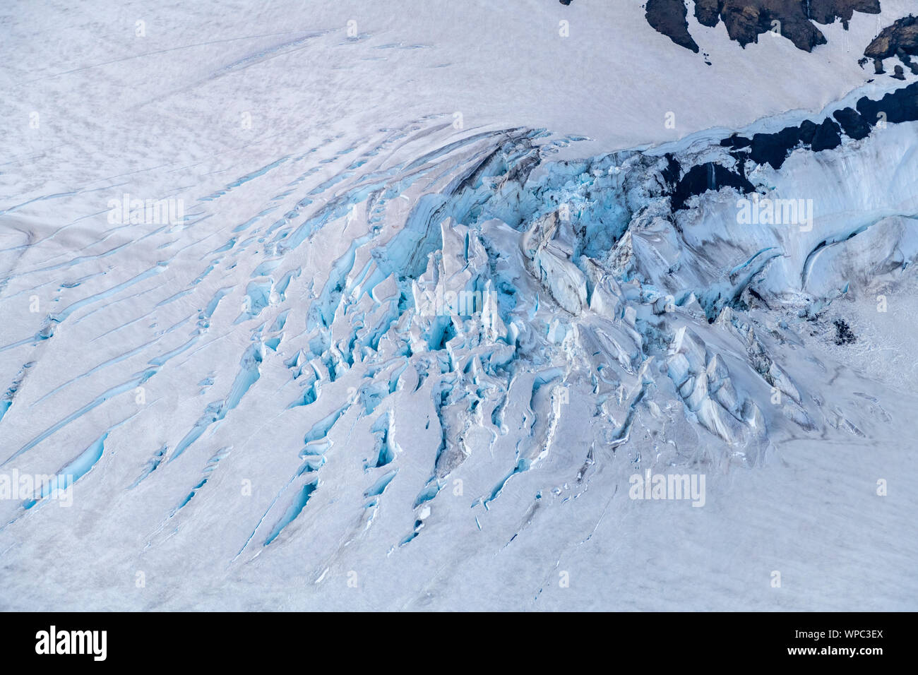 Kverkfjöll icy glacial planes on volcano from above Stock Photo - Alamy