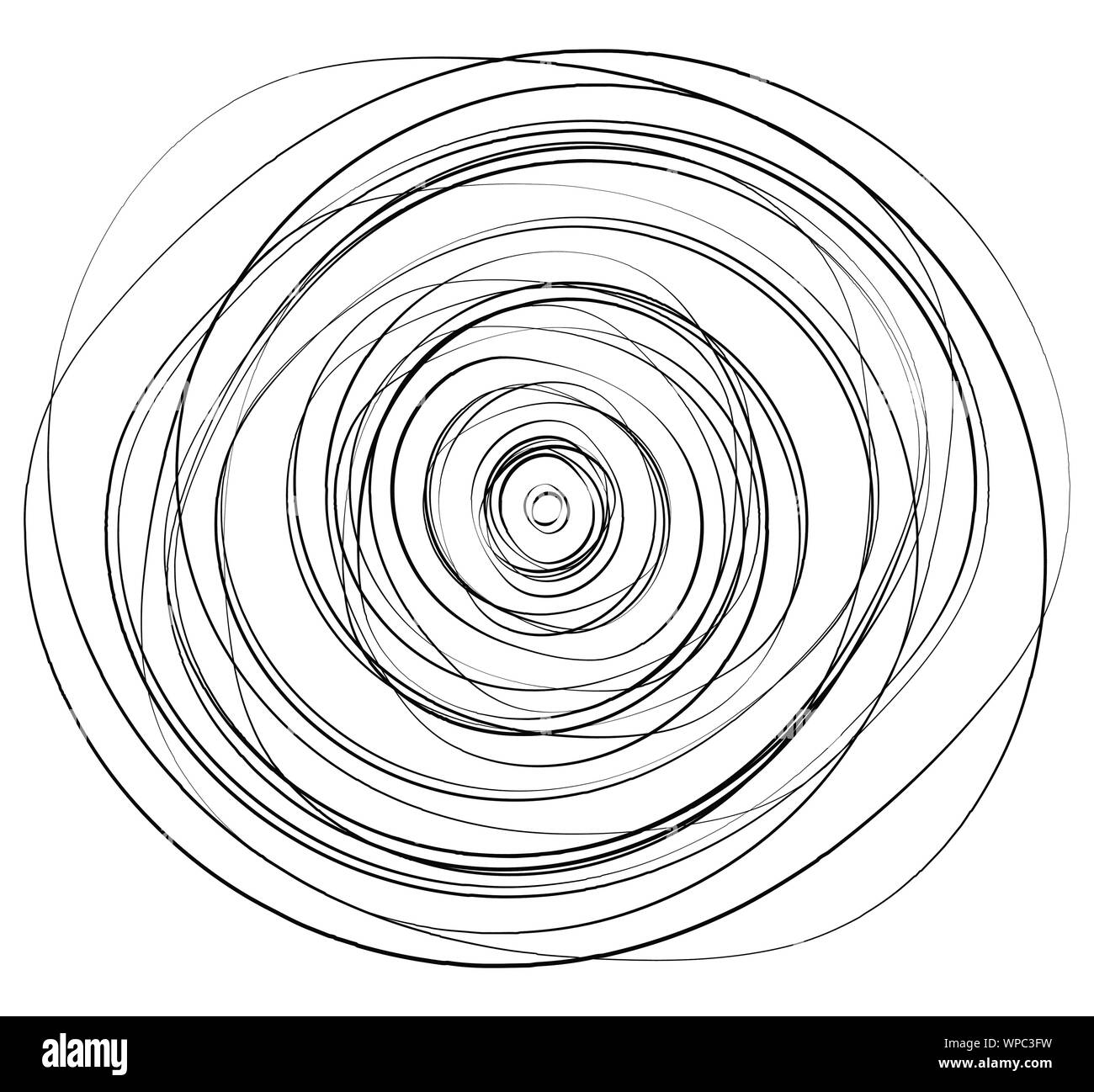 Concentric circles. Radial, radiating rings. Abstract circular ...