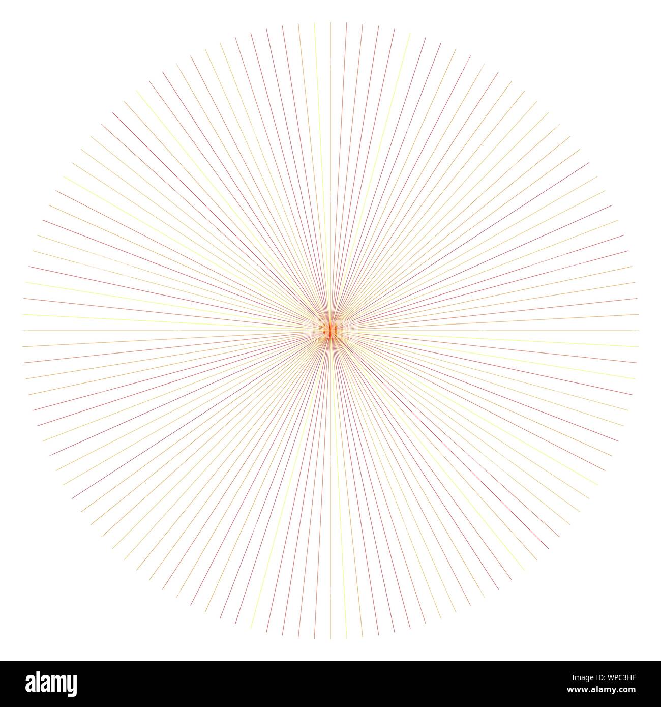 Orange, yellow radial, radiating lines. Rays, beams. Starburst ...