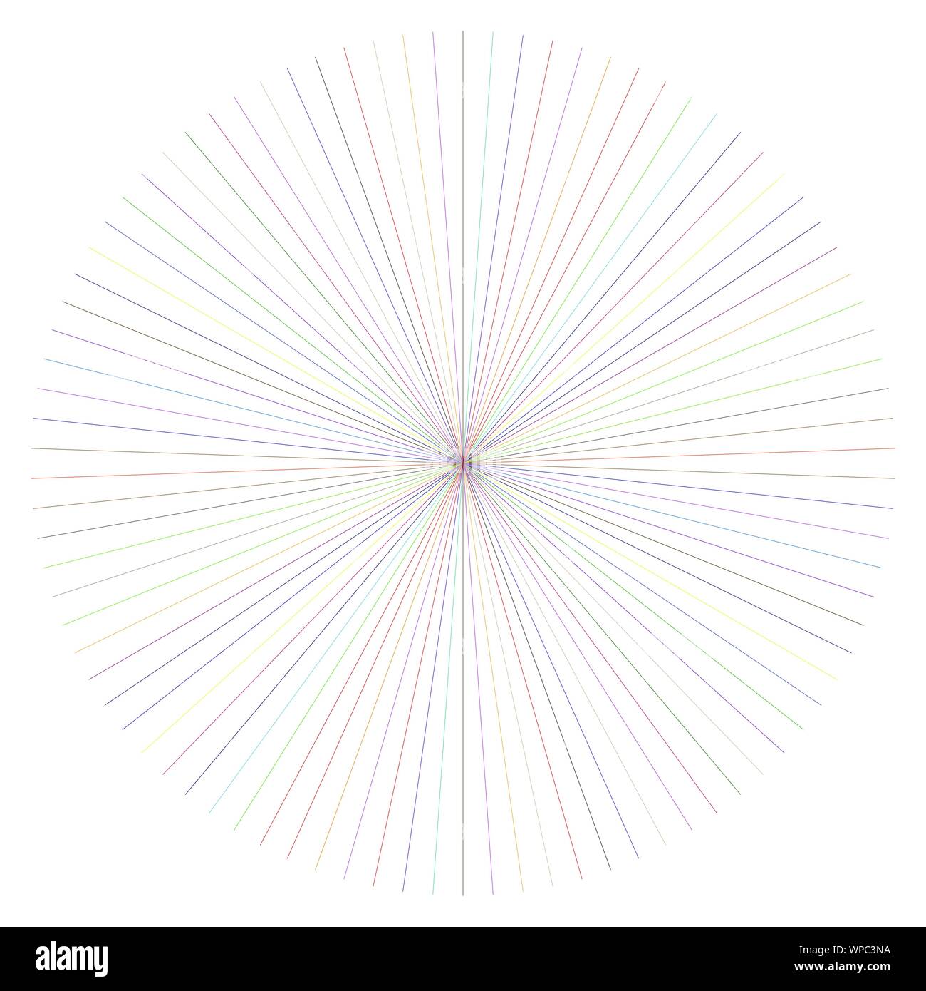 Radial, radiating lines, spokes. Circular rays, beams. Multicolor ...