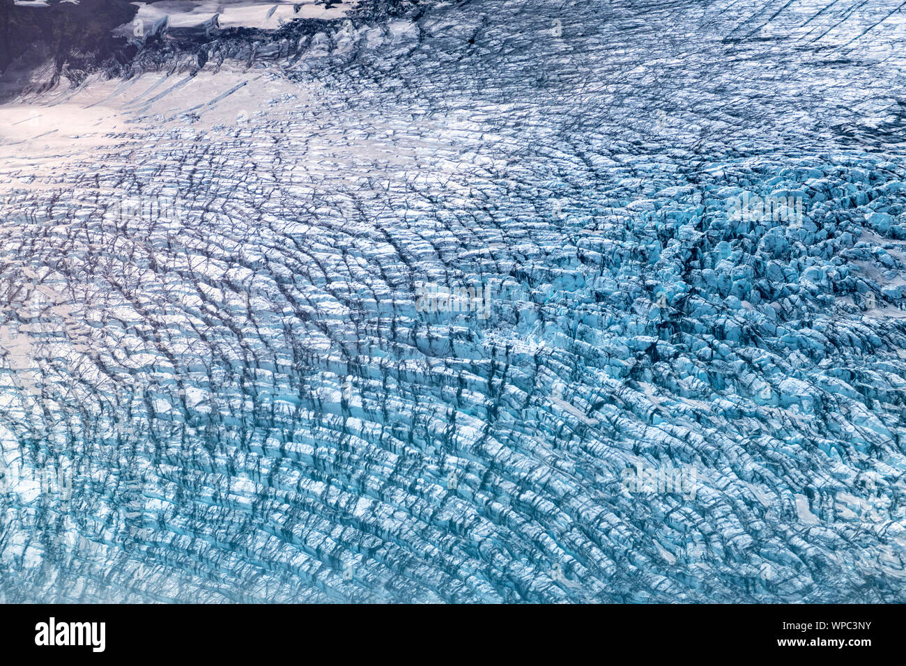 Kverkfjöll icy glacial planes on volcano from above Stock Photo - Alamy