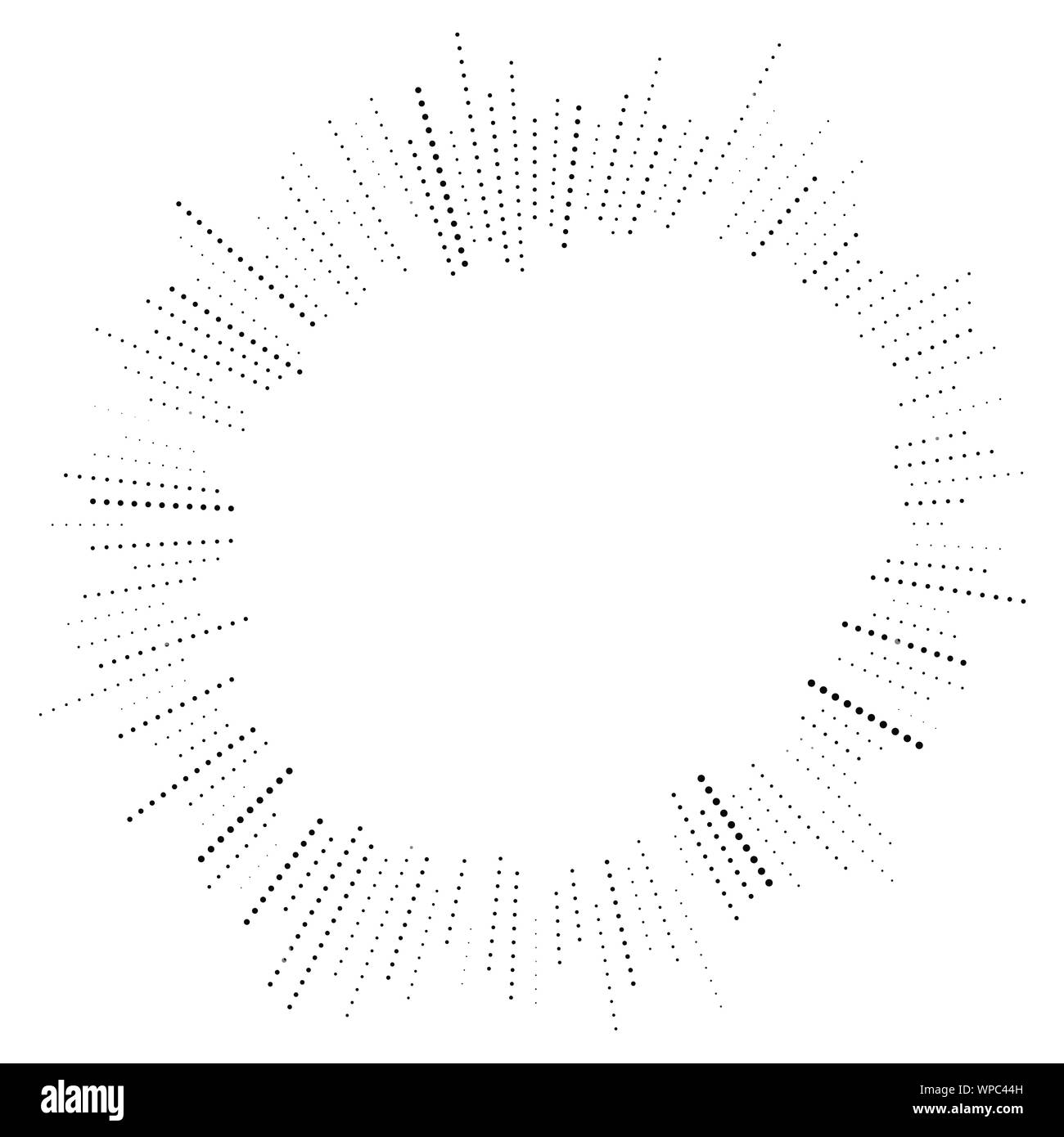 Halftone rays, beams. dots, dotted radial burst lines. Sparkle ...