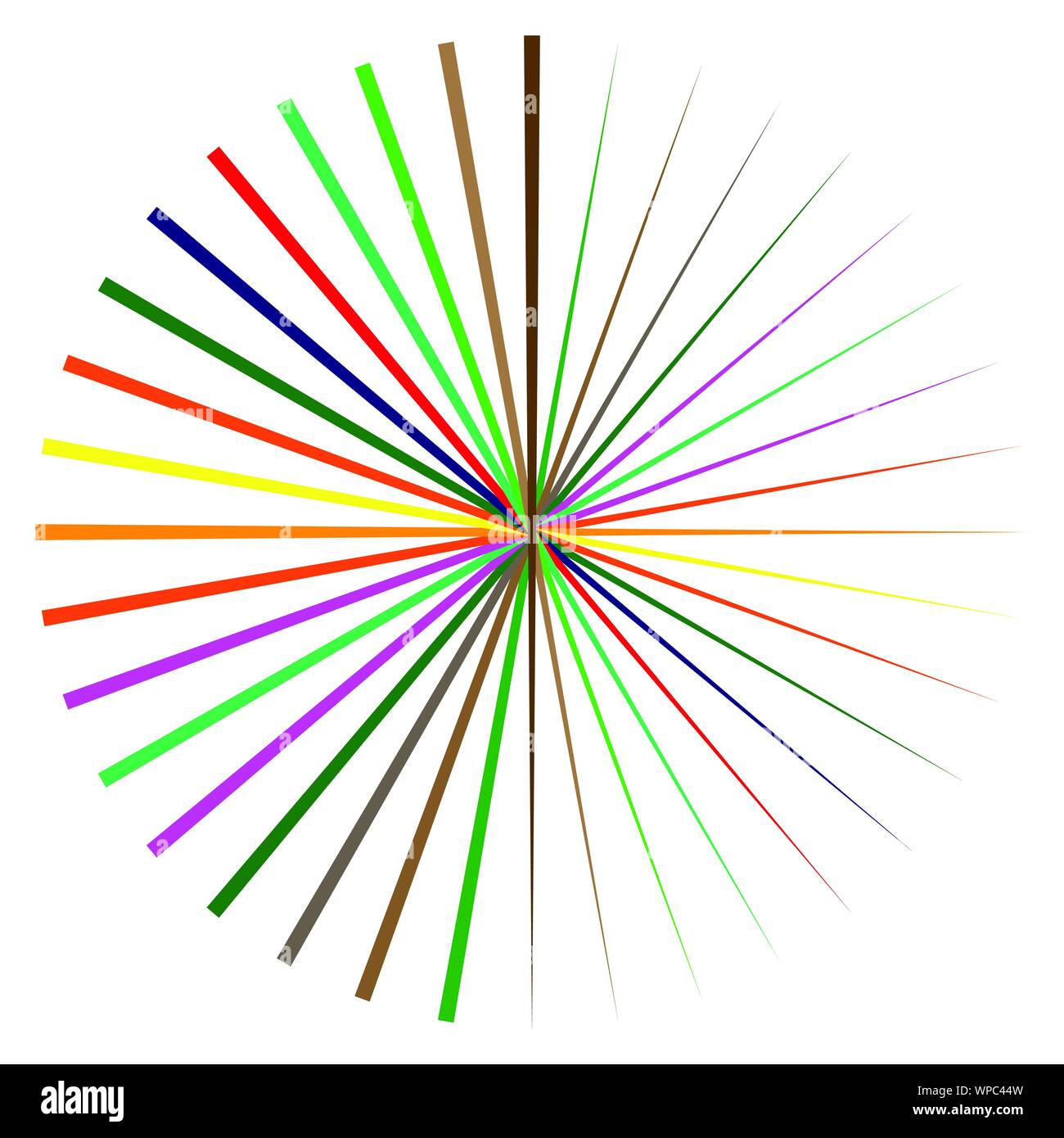 Radial, radiating lines, spokes. Circular rays, beams. Multicolor ...