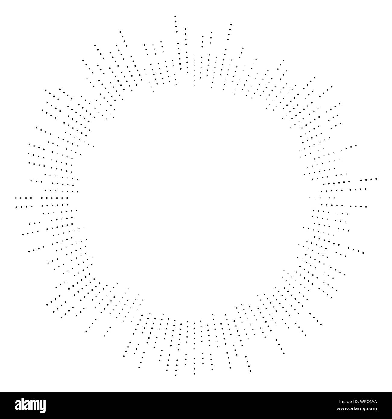 Halftone rays, beams. dots, dotted radial burst lines. Sparkle ...