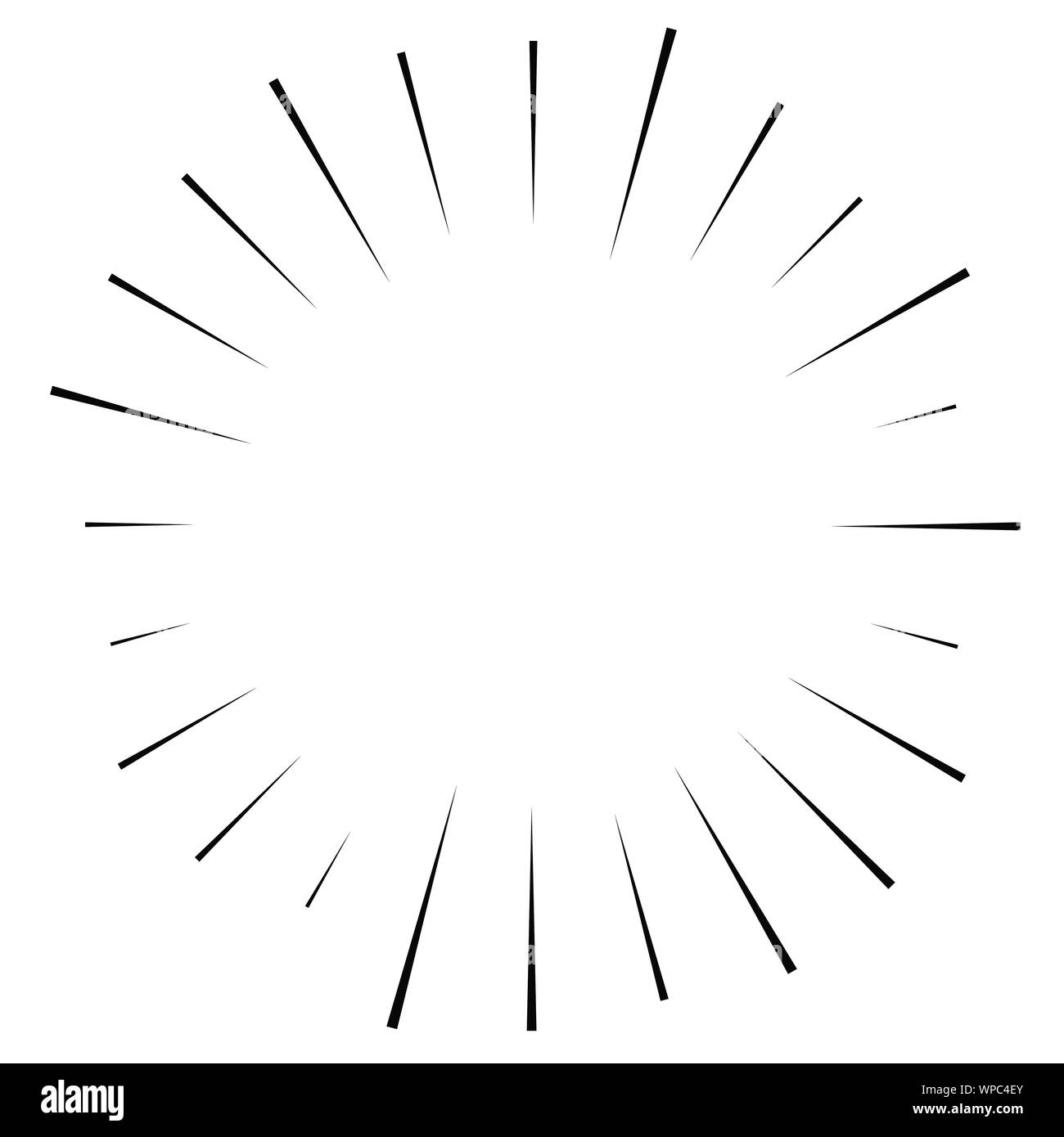 Random circular lines starburst, sunburst. Converging radial, radiating ...
